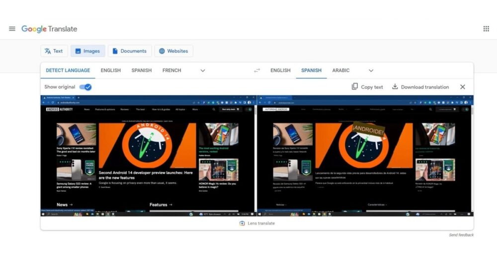 Google Translate on the web can now translate text within images ...