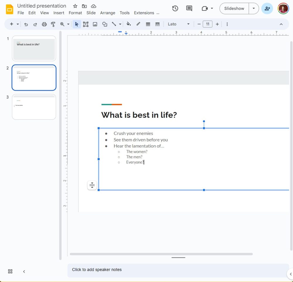How to add bullet points in Google Slides - Android Authority