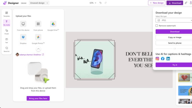Microsoft's AI will now help you design your Instagram posts in seconds