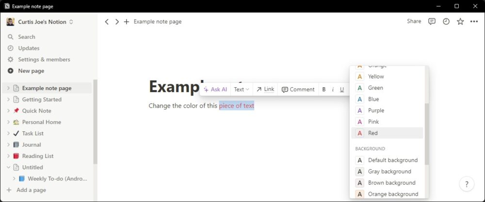 How to change the font style and size in Notion - Android Authority
