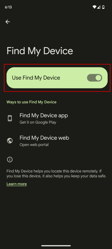 How to turn off your phone's Find My Device feature