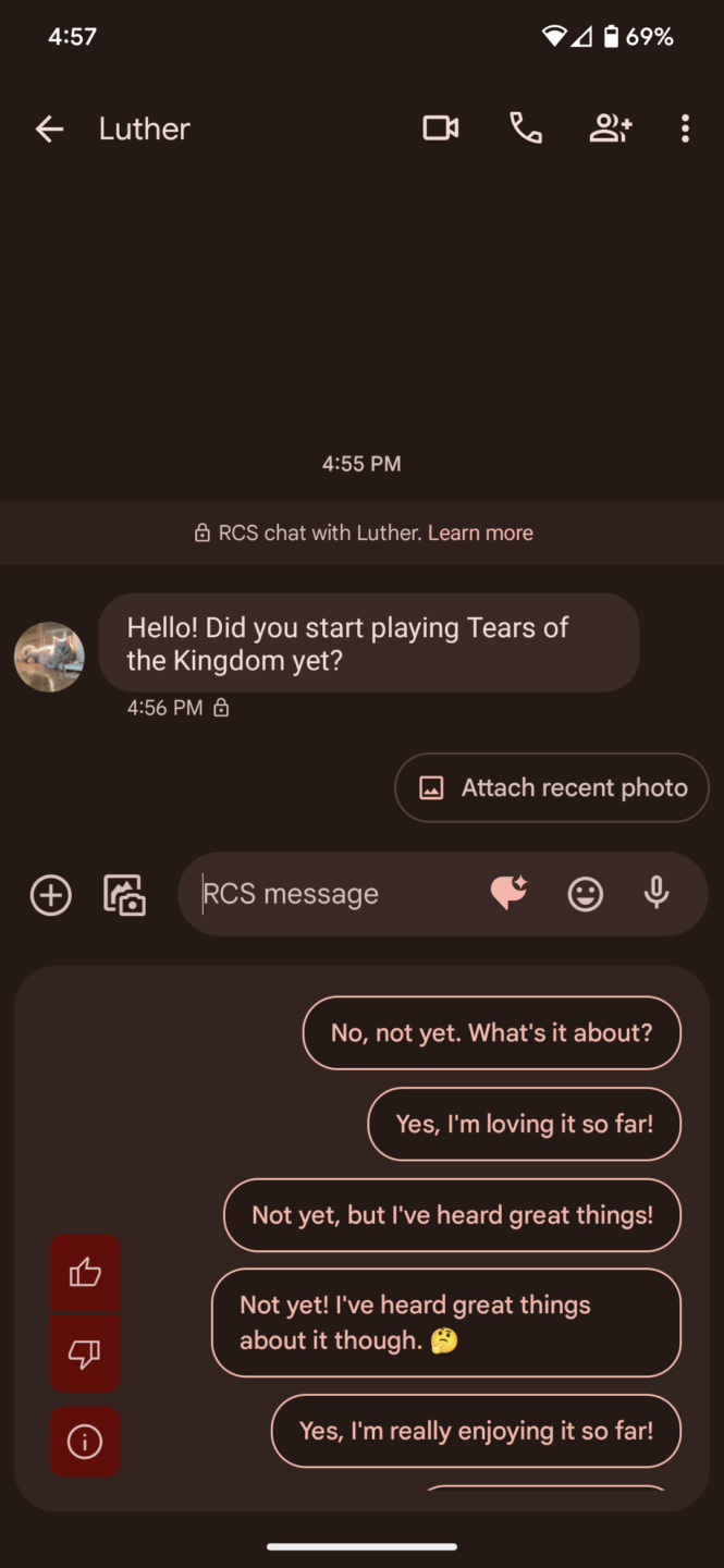 AI-based Magic Compose in Messages is fun (but maybe not accurate)