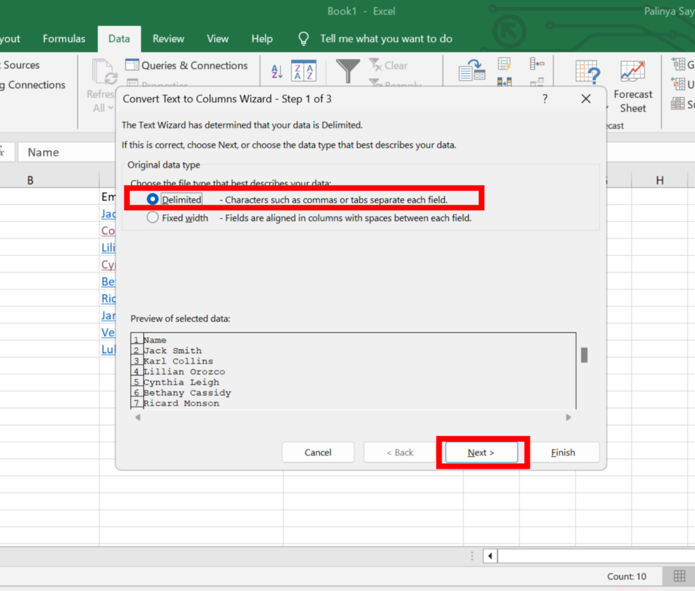 How to separate first and last name in Excel - Android Authority