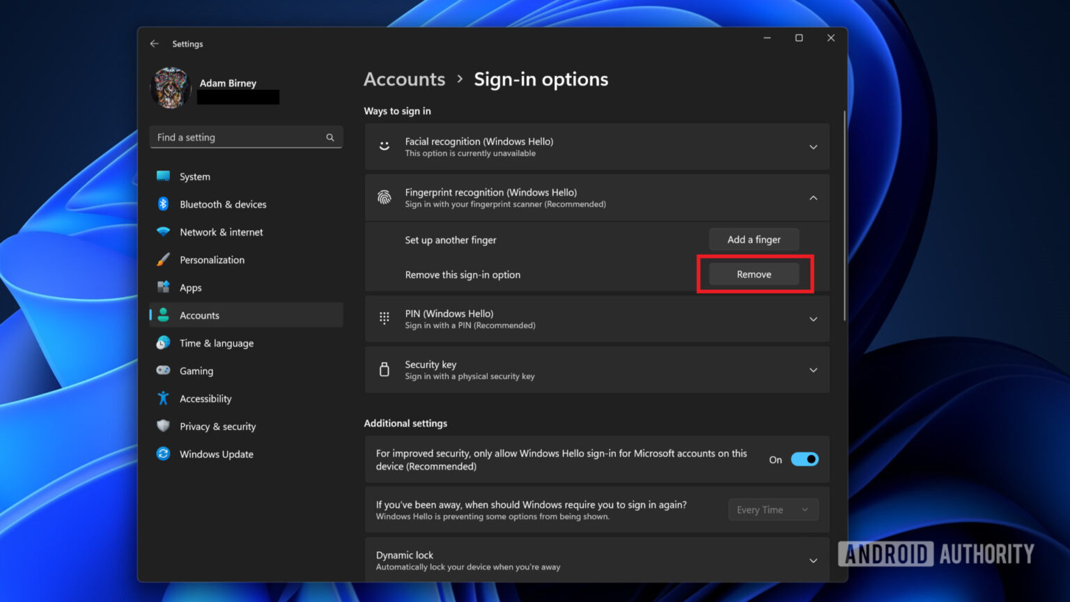 How to disable Windows Hello for good - Android Authority