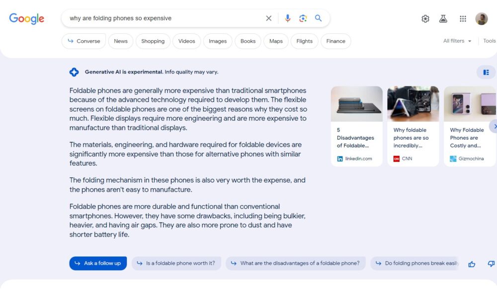 Google's Search Generative Experience tested: A Bing competitor at last