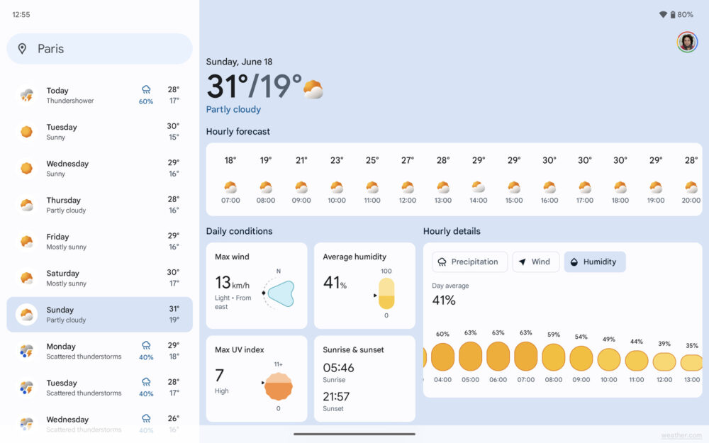 The Pixel Tablet's new Google Weather app is gorgeous