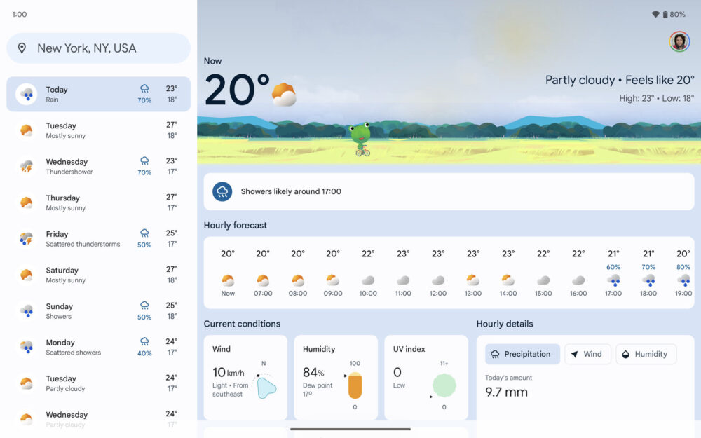 The Pixel Tablet's new Google Weather app is gorgeous