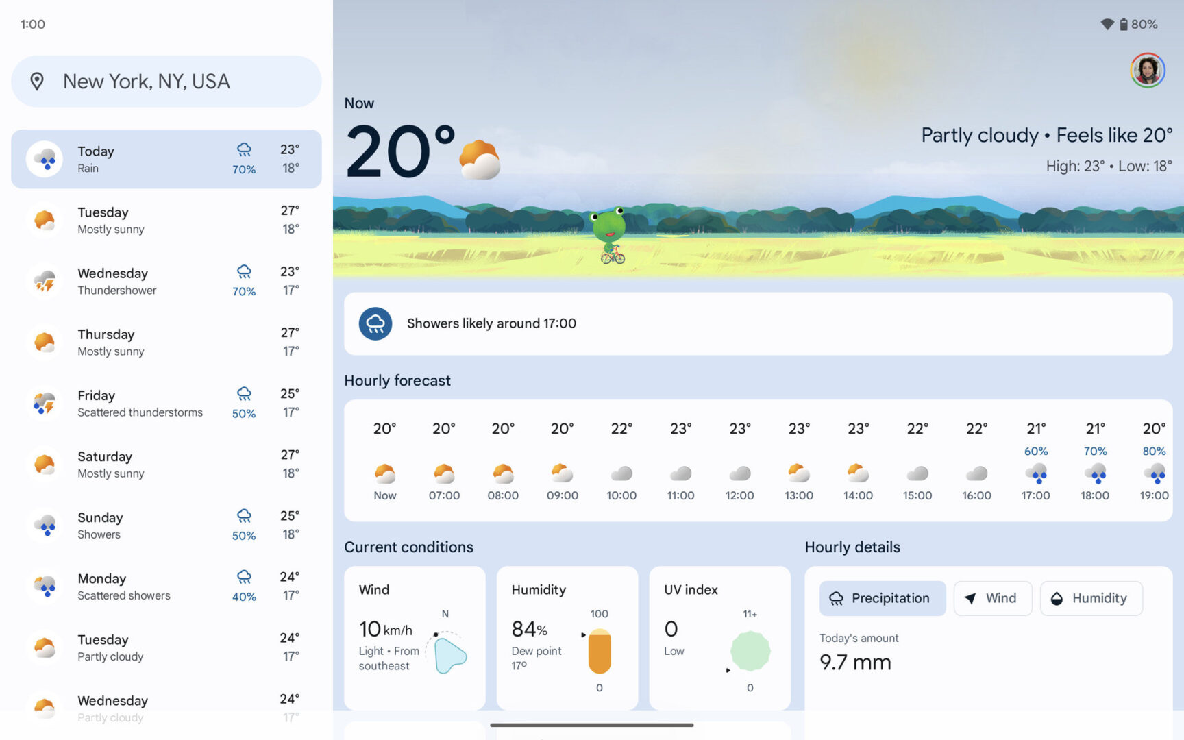 The Pixel Tablet's new Google Weather app is gorgeous