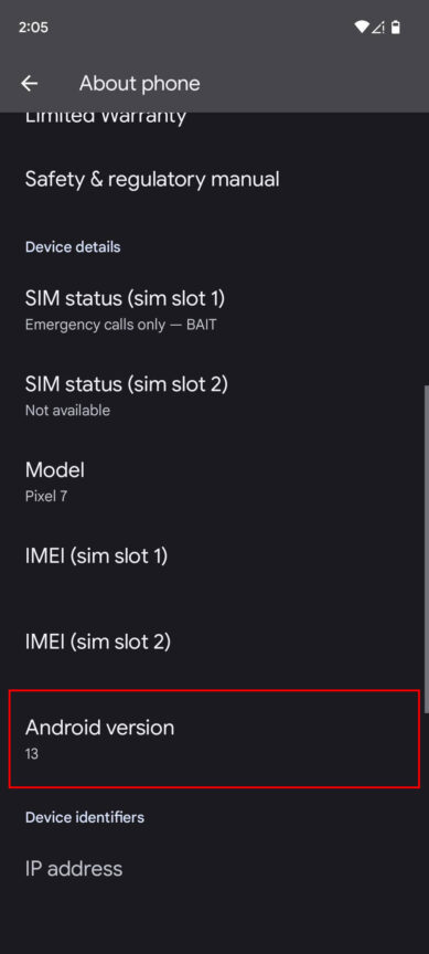 How to find your Android version and build number on your phone