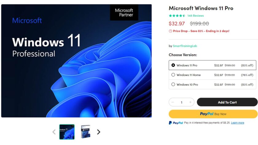 Windows 11 Pro is on sale for just $32.97 until Friday (83% off)