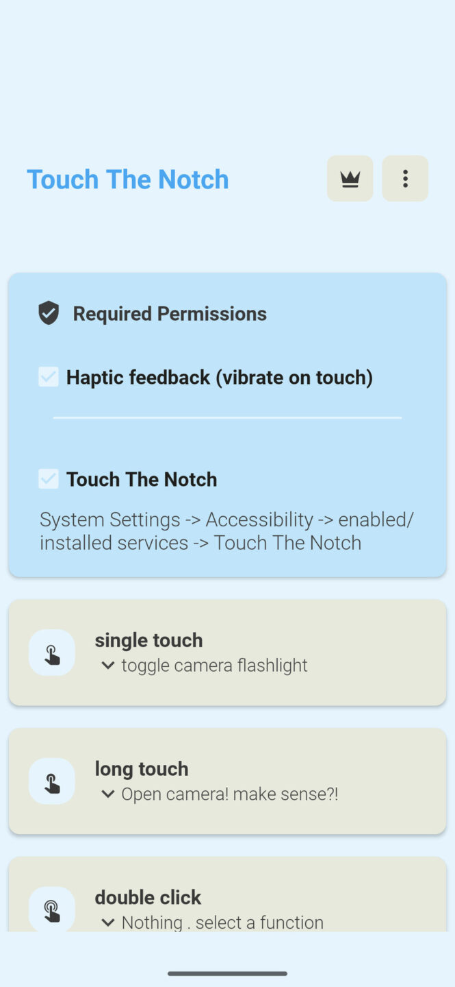 This app turns your phone's punch-hole cutout into a shortcut key
