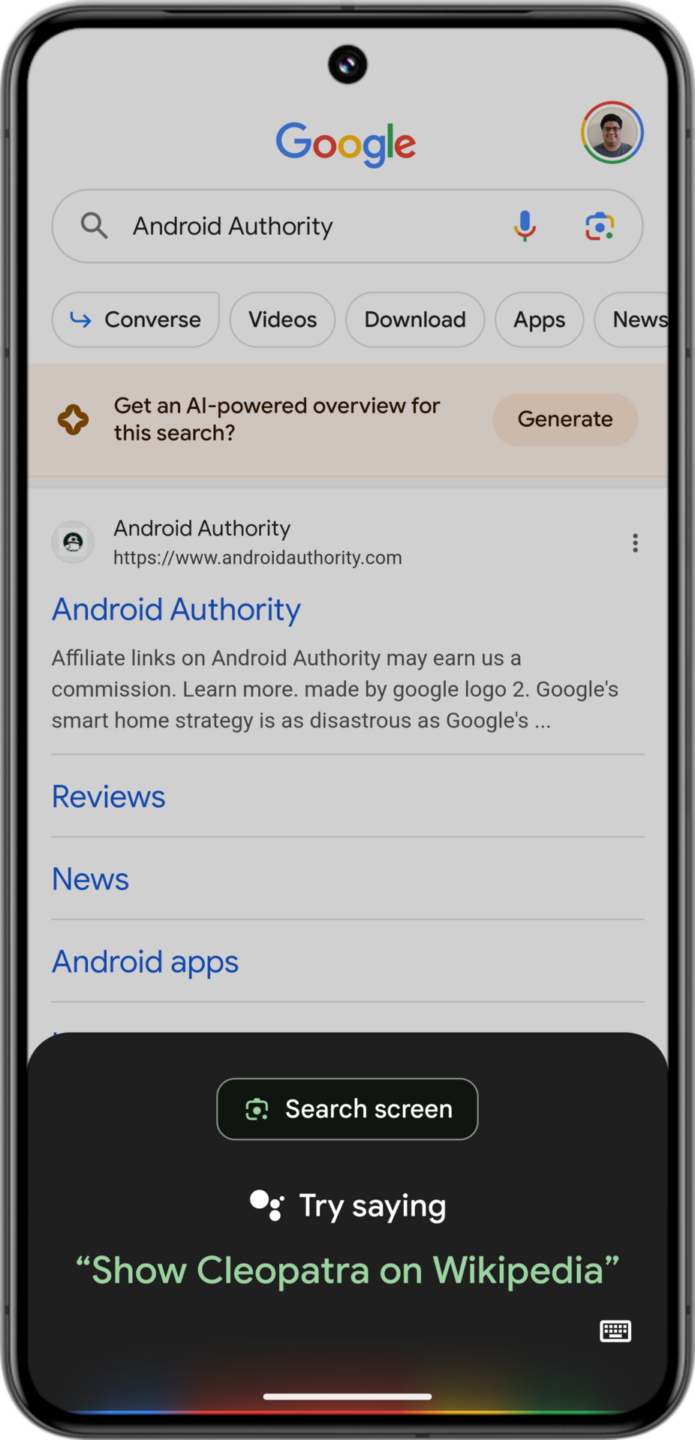 Android 14 QPR1’s new screen search gesture is inspired by Now on Tap