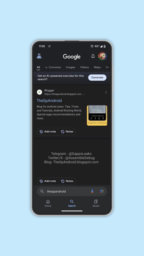 Google is testing a bottom search bar in the Google App on Android