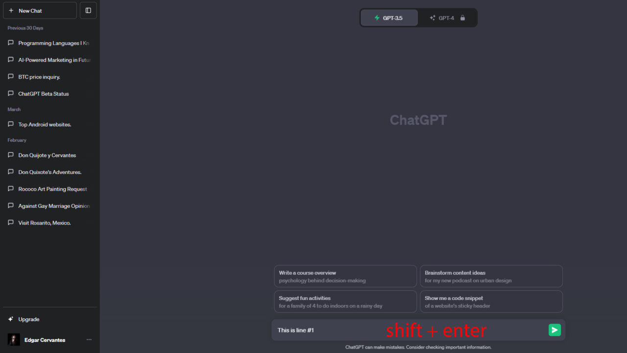 How to enter a new line in ChatGPT - Android Authority