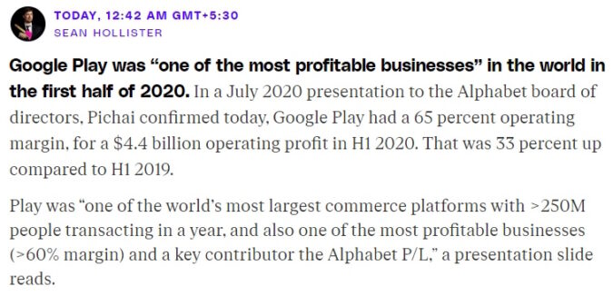 Google originally did not want to make any money from Android's app store