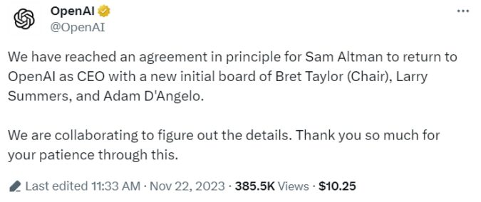 Breaking: OpenAI has another new CEO, and it's the same old CEO, Sam Altman