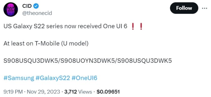 One UI 6 stable update for Galaxy S22 series is finally available in the US
