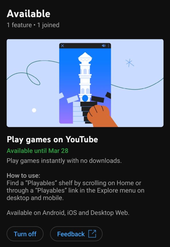 YouTube Playables screenshots show what to expect from gaming service