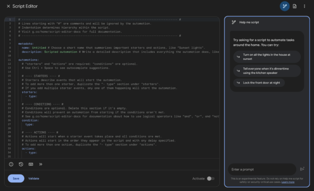 I didn't dare mess with Google Home's scripts before 'Help me script ...