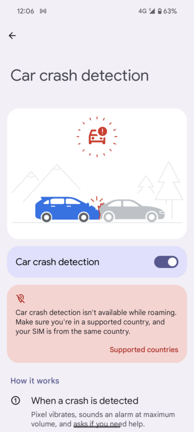 Google's Pixel car crash detection let me down on a recent trip