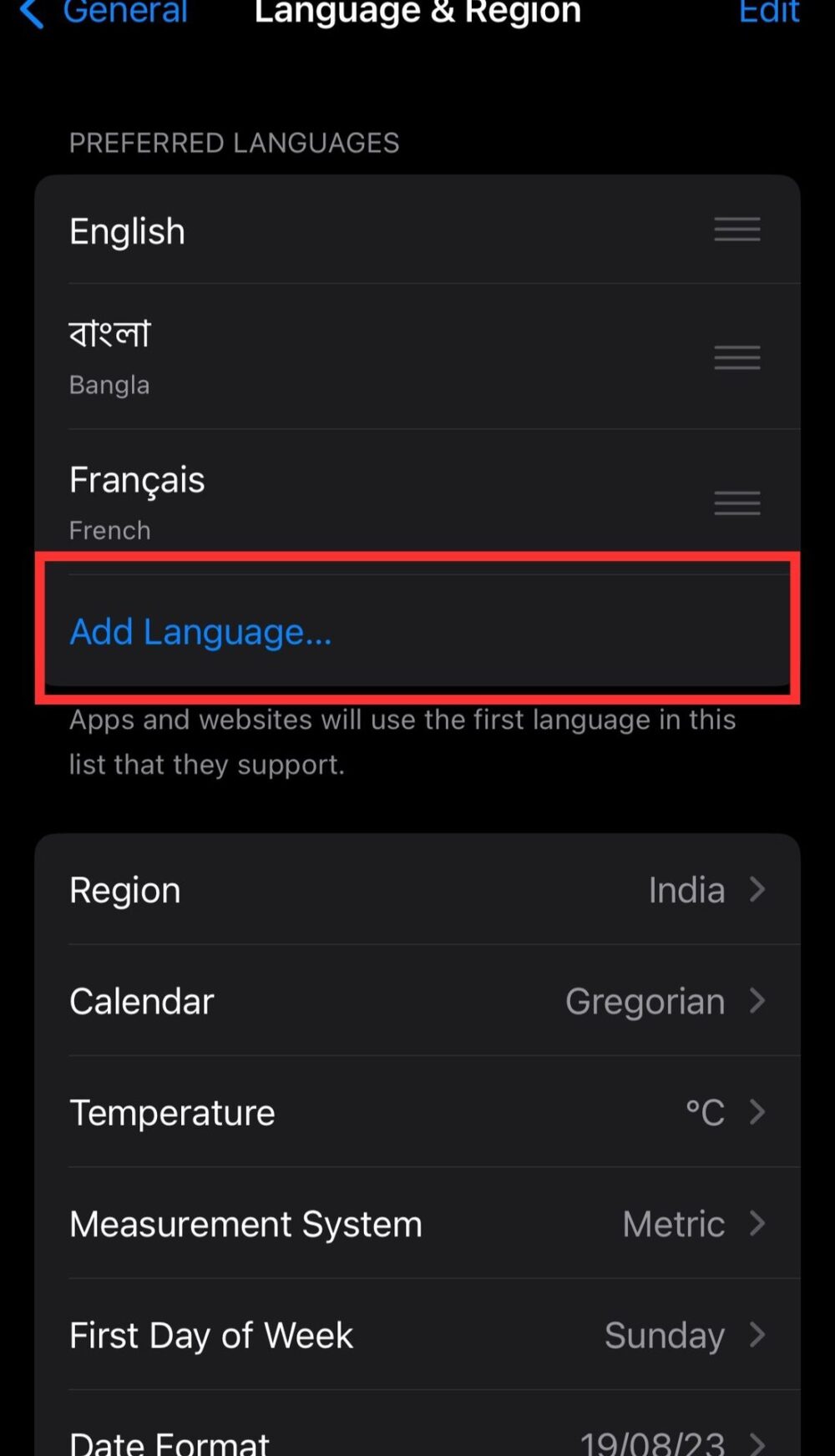 How to change the Google search language