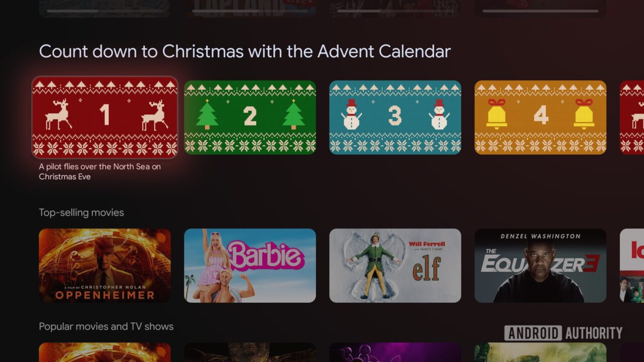 Google TV's advent calendar dishes out festive content suggestions