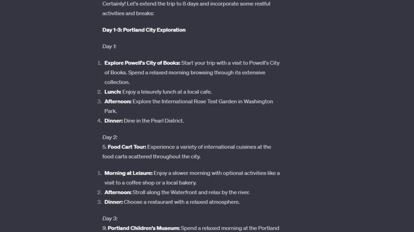 I asked Bard and ChatGPT to plan me a trip and one result stood out