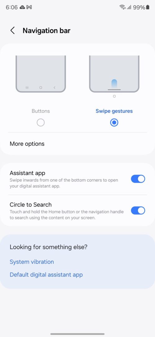 One UI 6.1 gets rid of Samsung's alternate navigation gestures