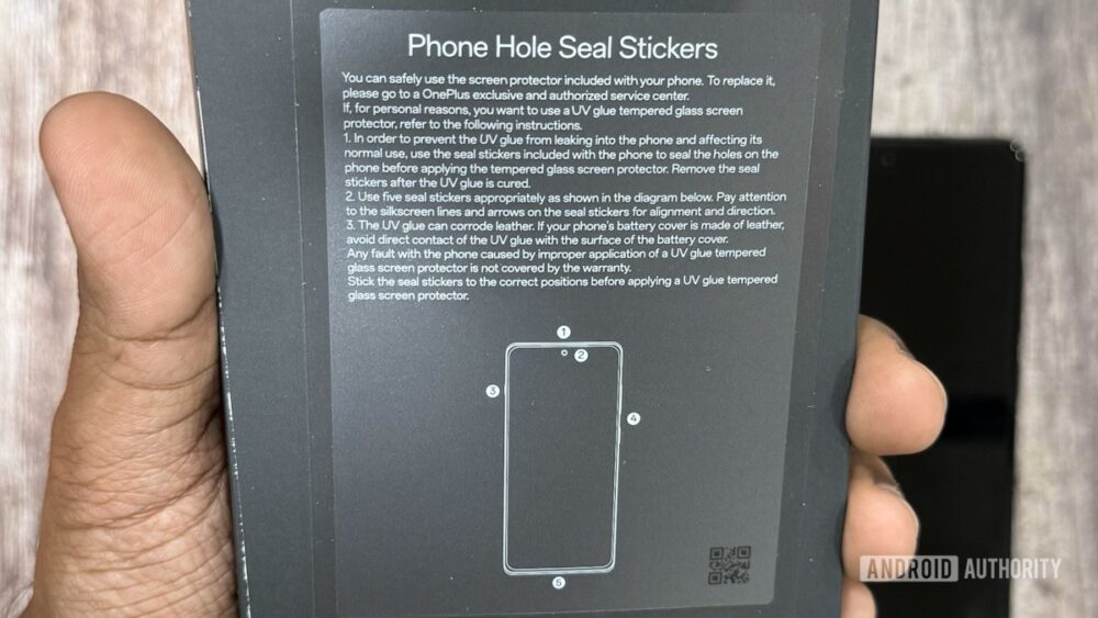 OnePlus 12 and OnePlus 12R box includes handy phone hole seal stickers