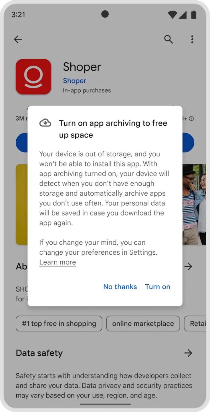 Here's a first look at Android 15's built-in app archiving feature