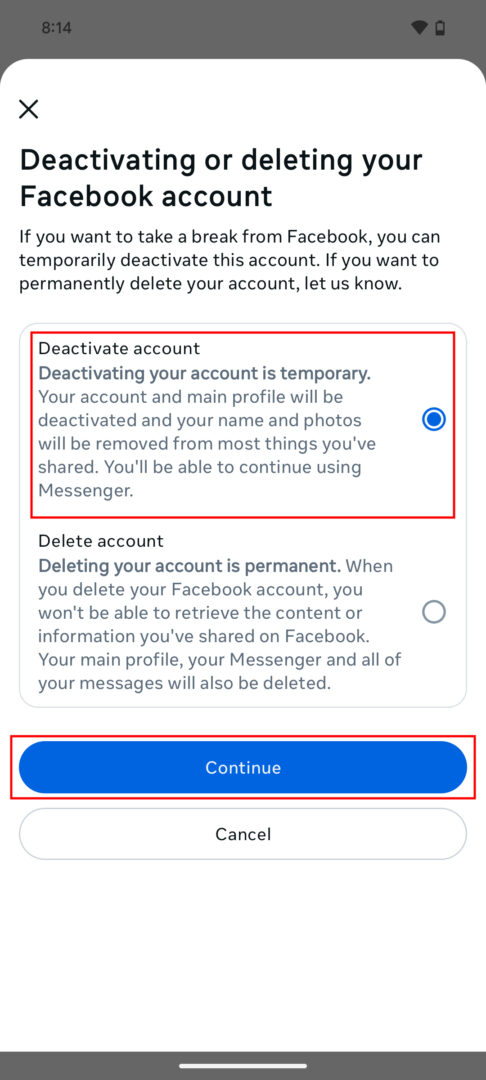 How to deactivate Facebook account temporarily - Android Authority