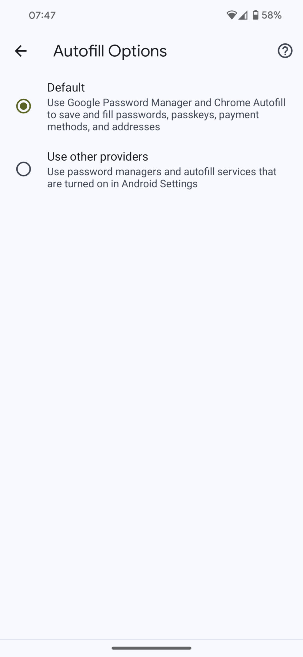 Chrome for Android now lets you use a non-Google password manager