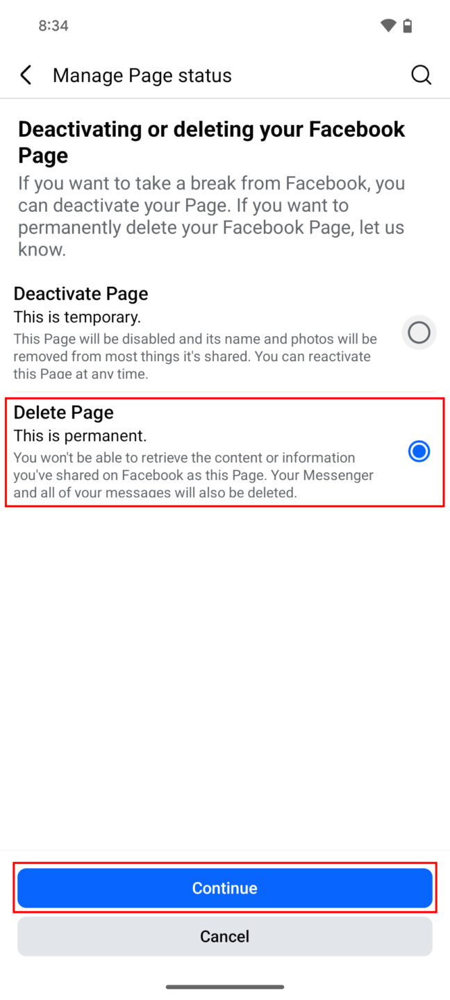 How to delete a Facebook page - Android Authority