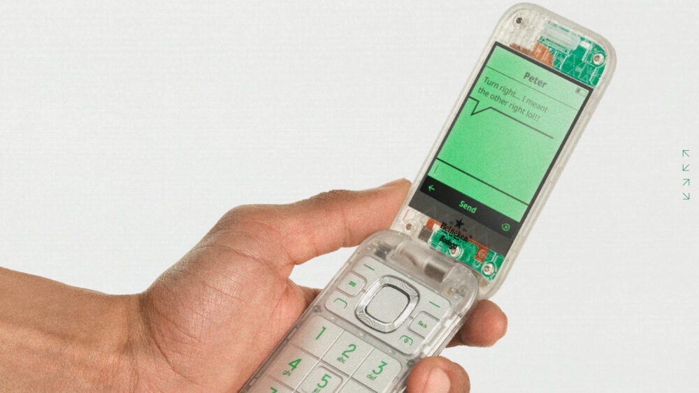 The Boring Phone is a featureless, transparent flip handset that takes ...
