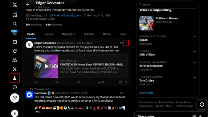 Here's how to pin a post on X - Android Authority
