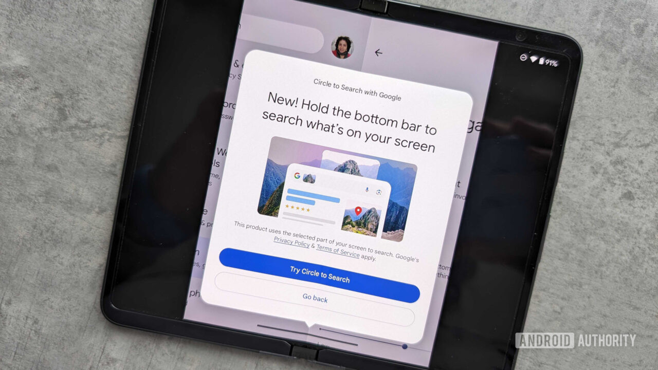Google brings Circle to Search to the $1,800 Pixel Fold - Android Authority