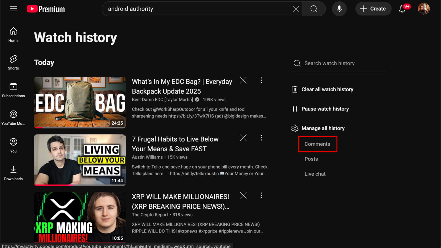 How to find your comments on YouTube - Android Authority