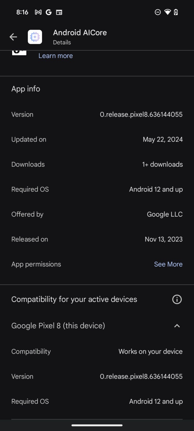 AICore update that brings Gemini Nano to the Pixel 8 is now rolling out