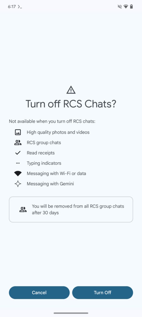 Turning off RCS? Google Messages will warn you about your group chats