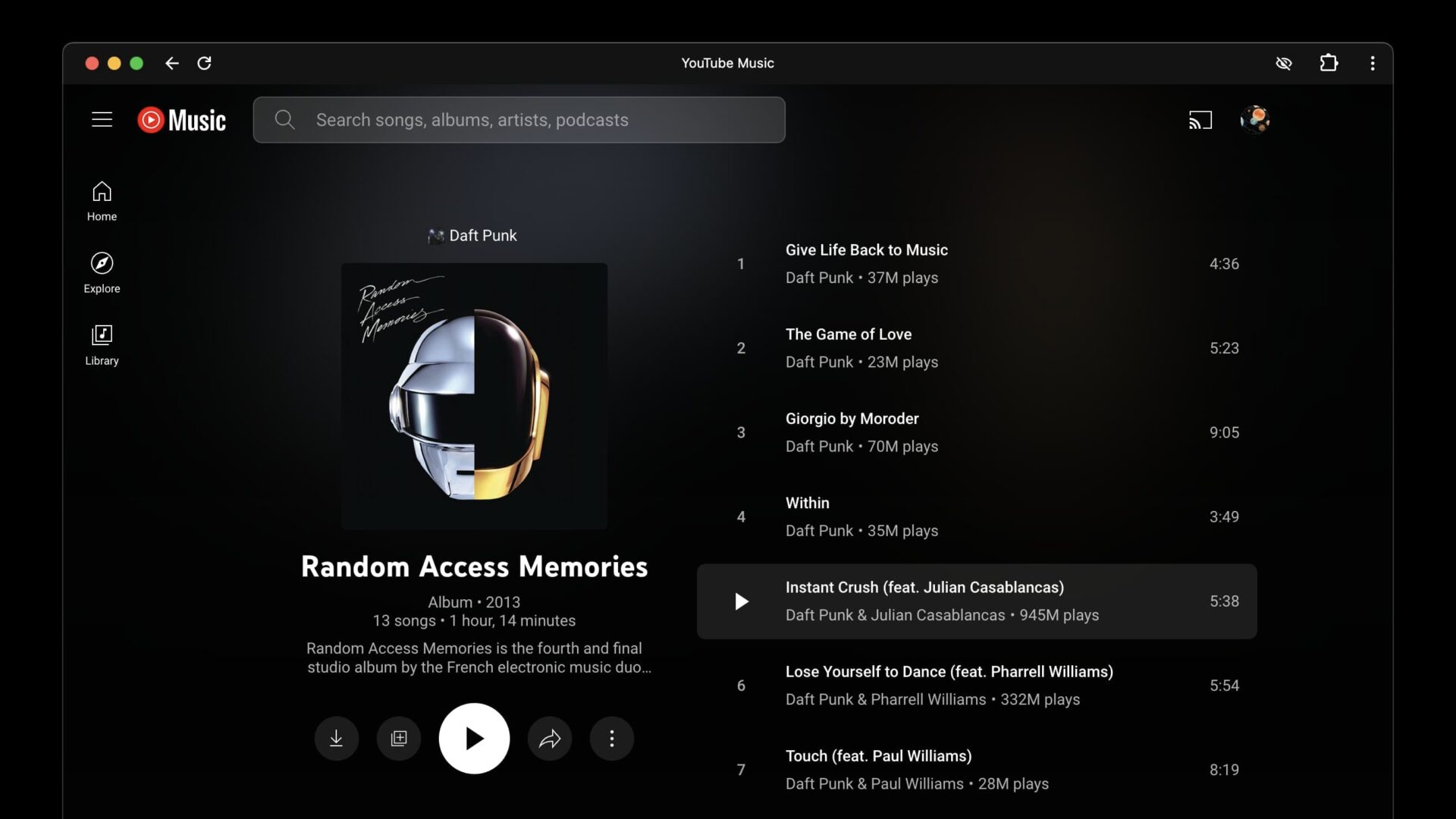 YouTube Music rolls out refreshed album and playlist UI on the web