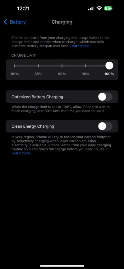 iOS 18 will let you set your own charging limit on iPhone 15