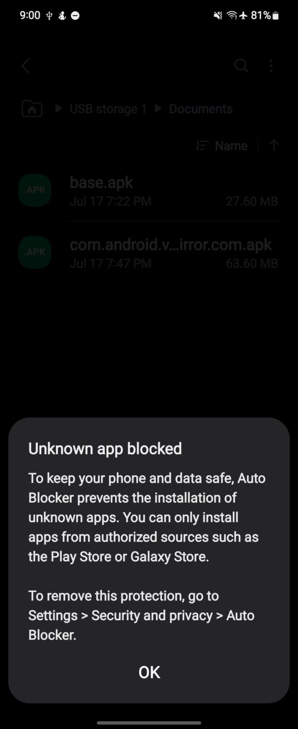 New Samsung phones block sideloading by default. Here's how to re-enable it.