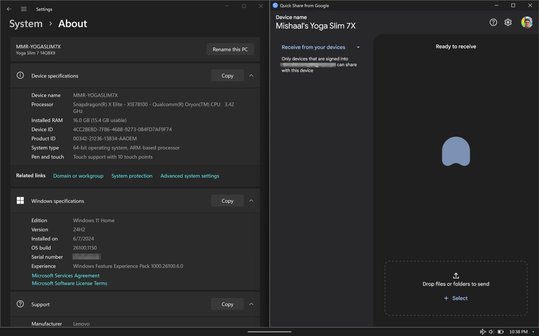 Google's Quick Share actually works on the new Copilot Plus Windows PCs