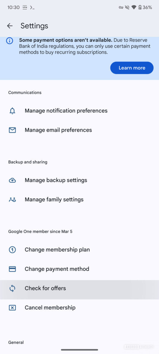 Google One offer check could make sure you don't skip freebies ...