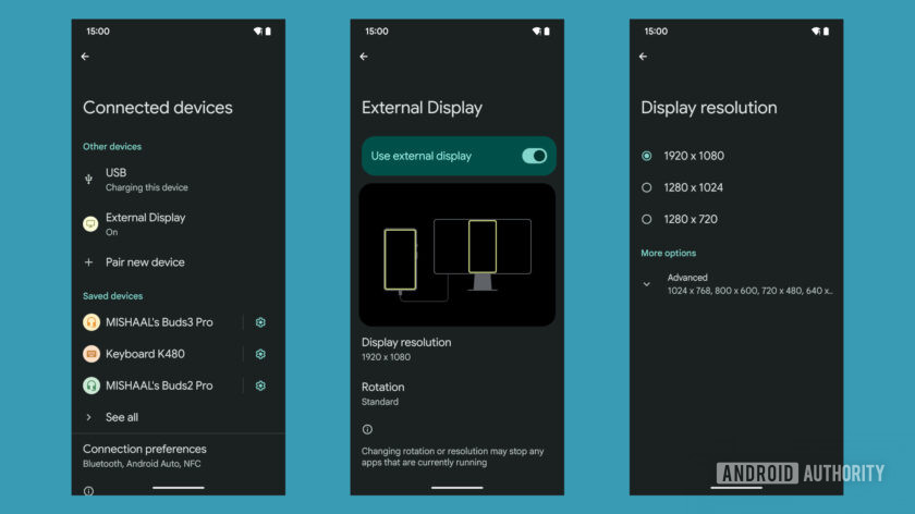 Android 15 could add new settings to manage your external display ...