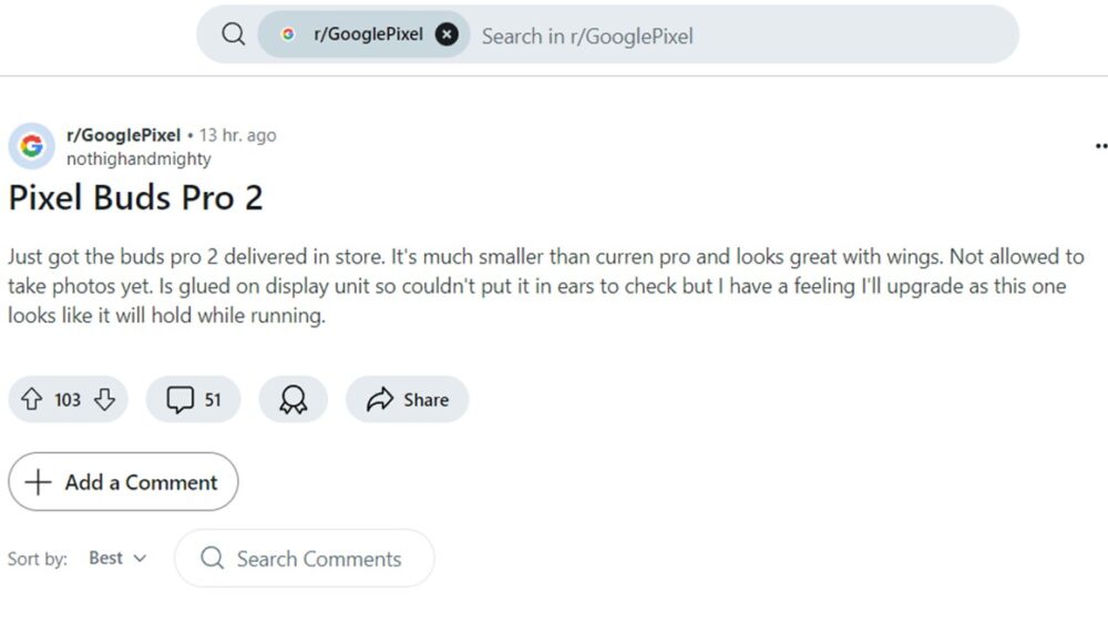 Pixel Buds Pro 2 display unit ships to store early