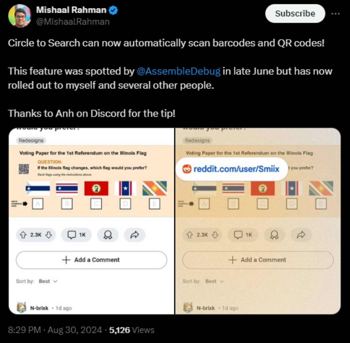 Circle to Search now automatically scans barcodes and QR codes