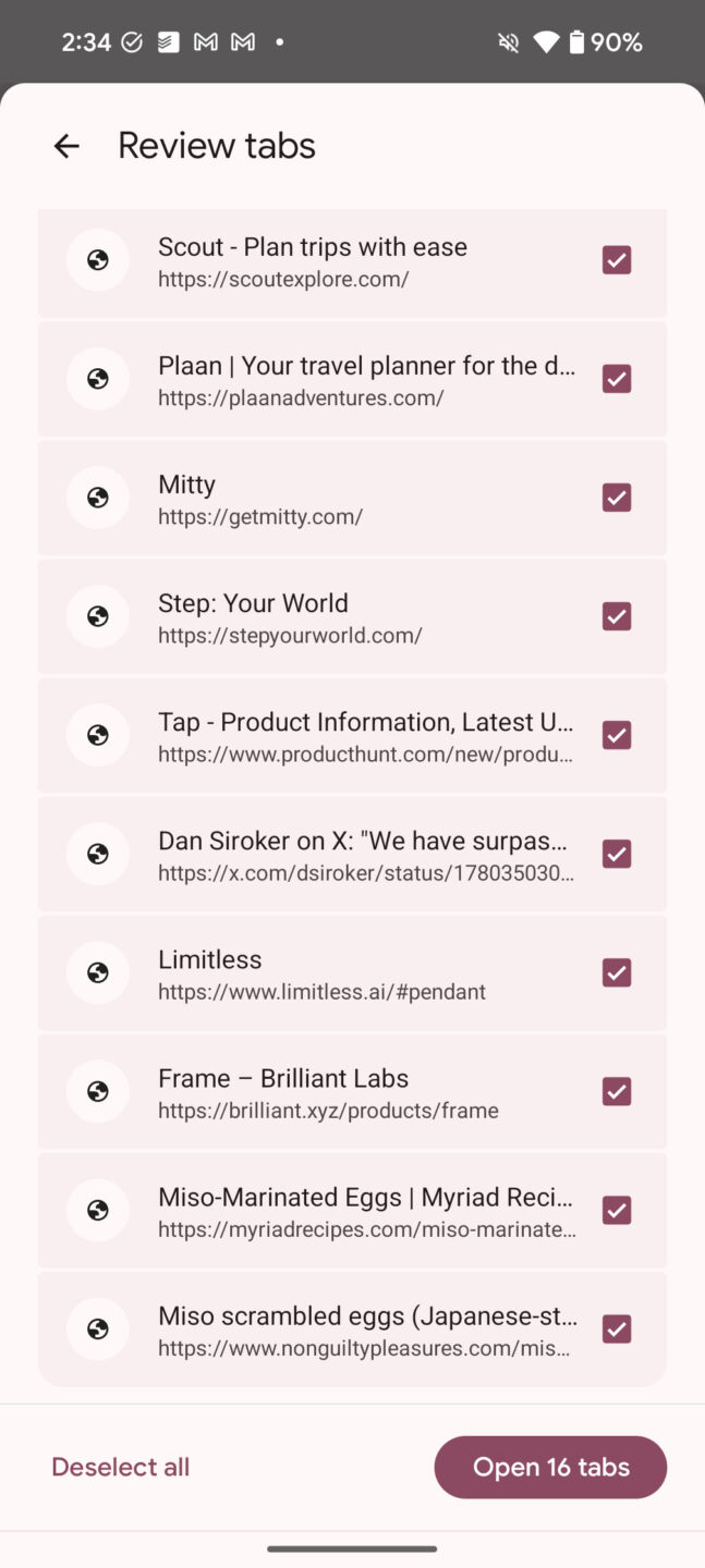 Chrome now lets you batch import your open tabs when switching phones