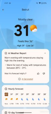 AI Weather Reports and Weather Map are coming to more Pixel devices