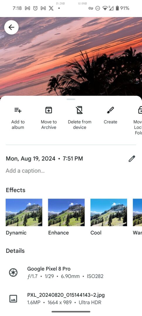 Google Photos can now perform basic edits on Ultra HDR images